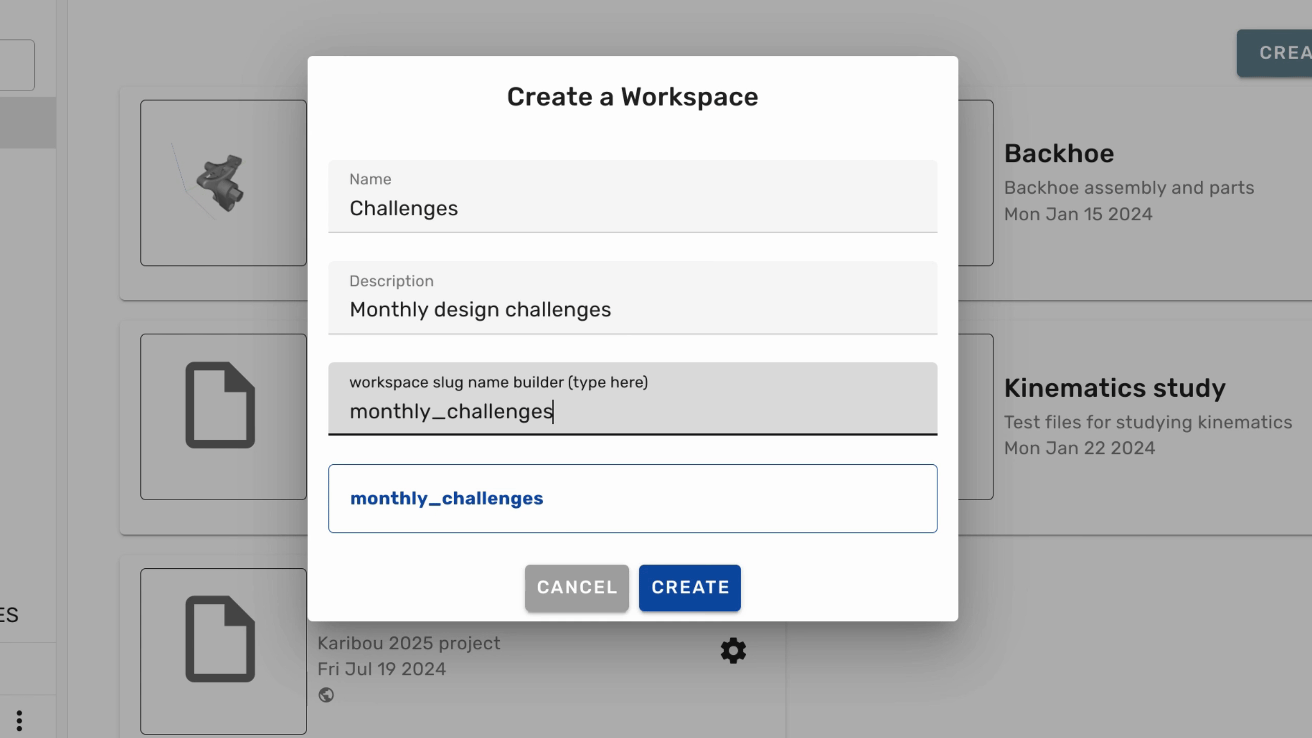 Create a new workspace – Ondsel Lens